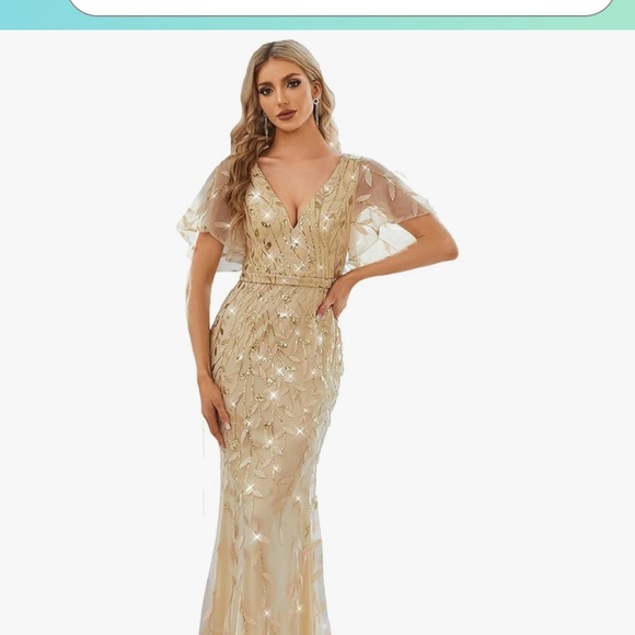 Ever Pretty | Dresses | Ever Pretty Size 6 Gold Dress | Poshmark